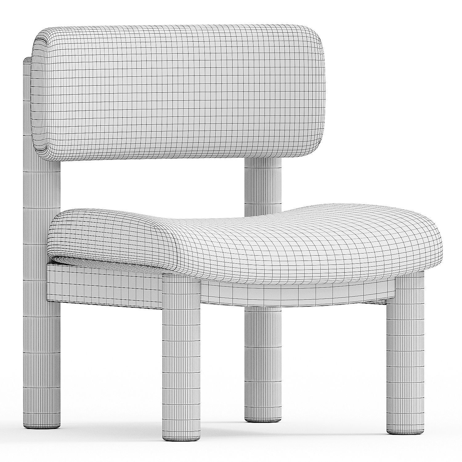 Chair House of Leon Teddy Accent Column Legs 3D model | CGTrader