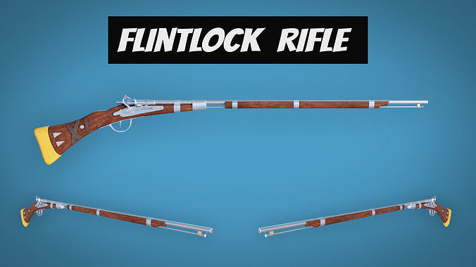 3D model FlintLock Rifle LowPoly Firearm 3D Model VR / AR / low-poly ...