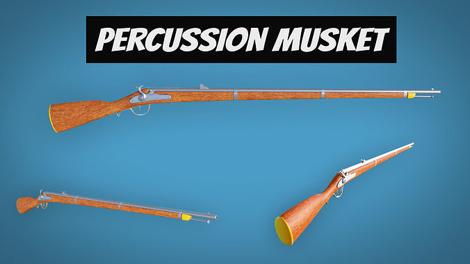 3D model Percussion Musket LowPoly Firearm 3D Model VR / AR / low-poly ...
