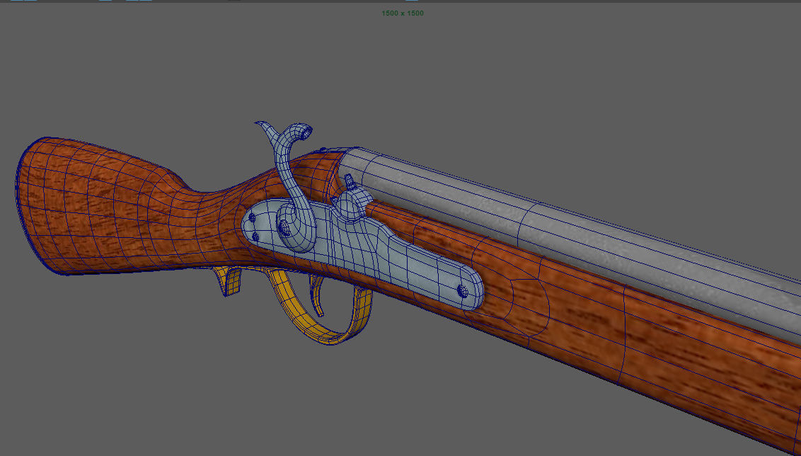 3D model Percussion Musket LowPoly Firearm 3D Model VR / AR / low-poly ...