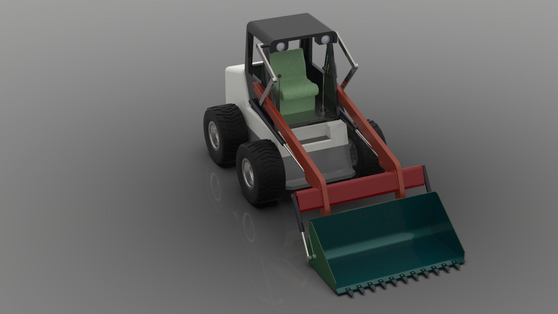 Skid-steer Front Loader 3D model animated | CGTrader