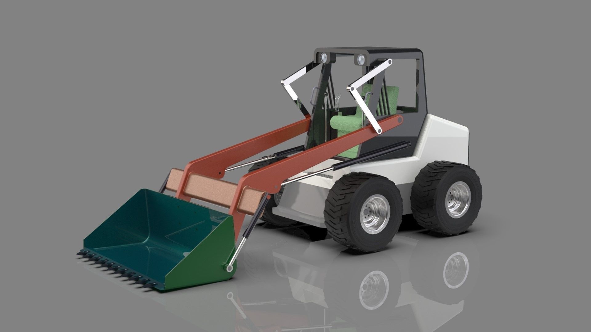 Skid-steer Front Loader 3D model animated | CGTrader