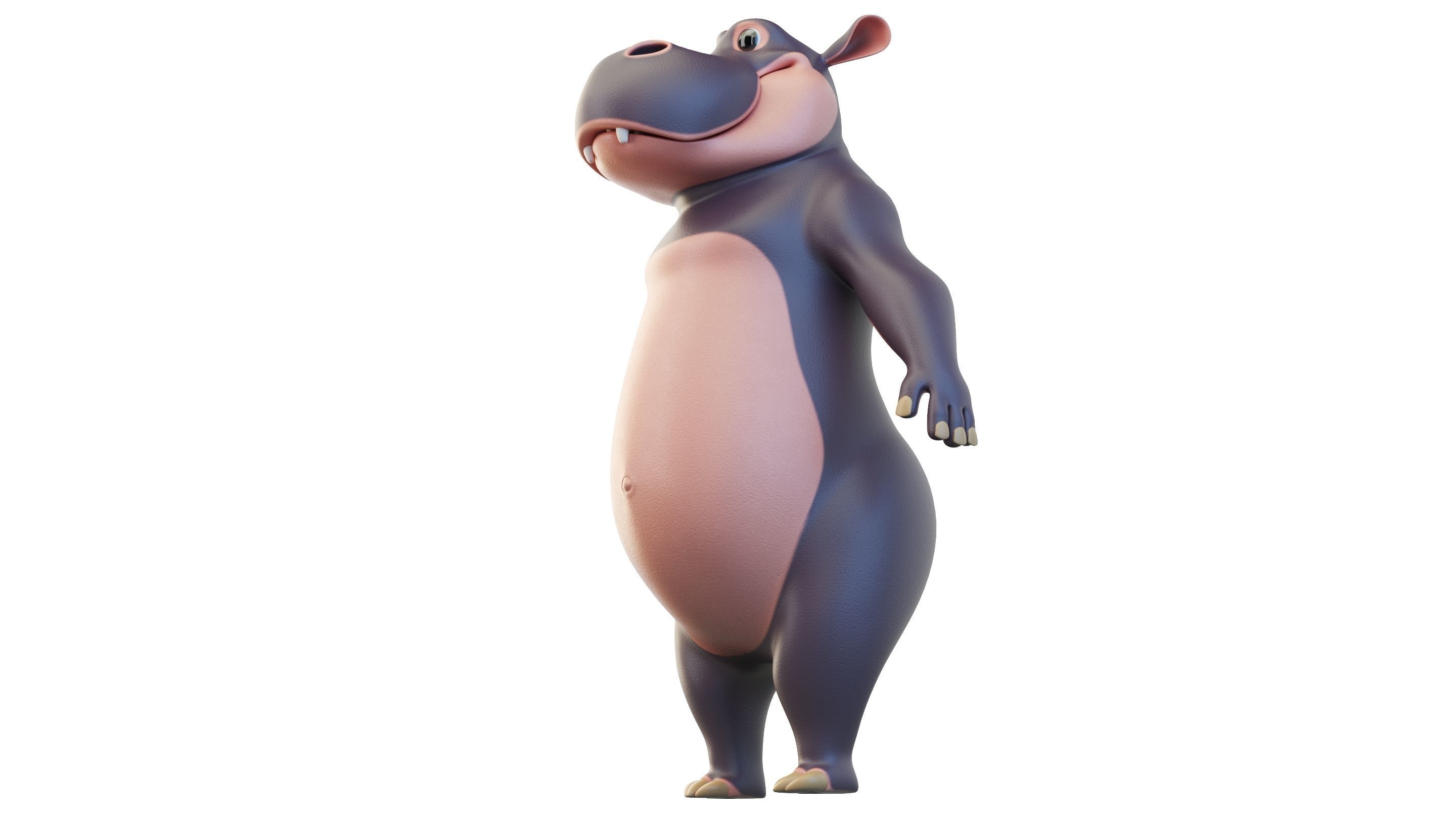 Cartoon Hippo Character 3D model | CGTrader