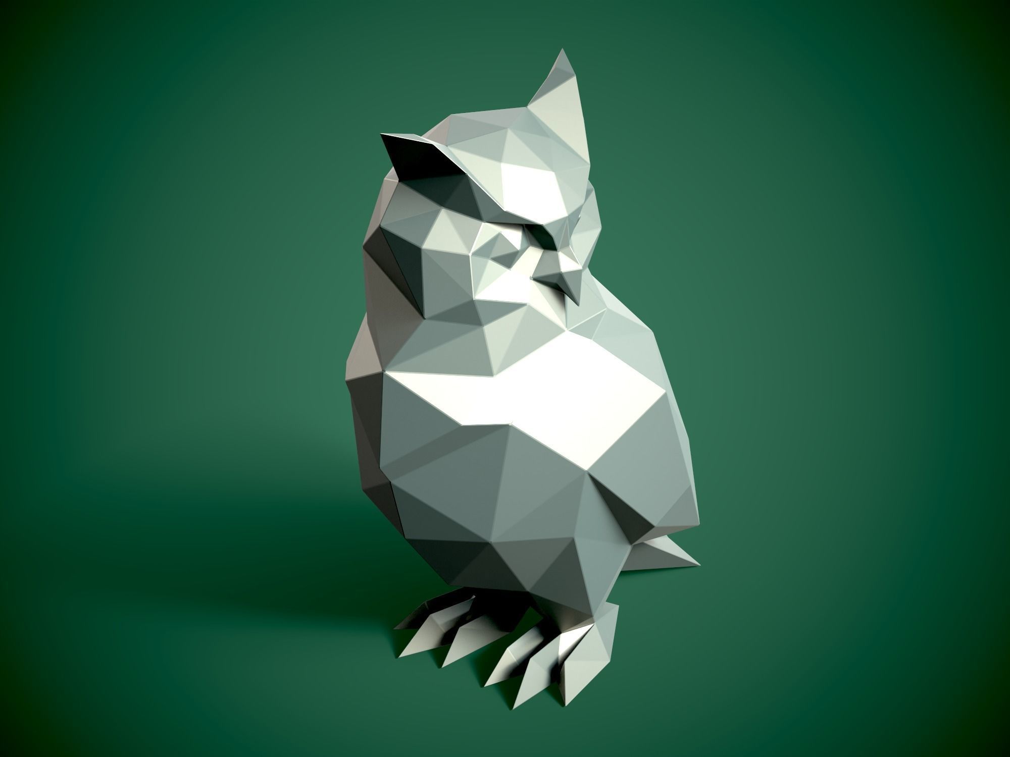 Low Poly style Owl 3d model and Pepakura 3D model 3D printable | CGTrader