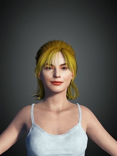 Margot Robbie pose A clothing 3D model | CGTrader