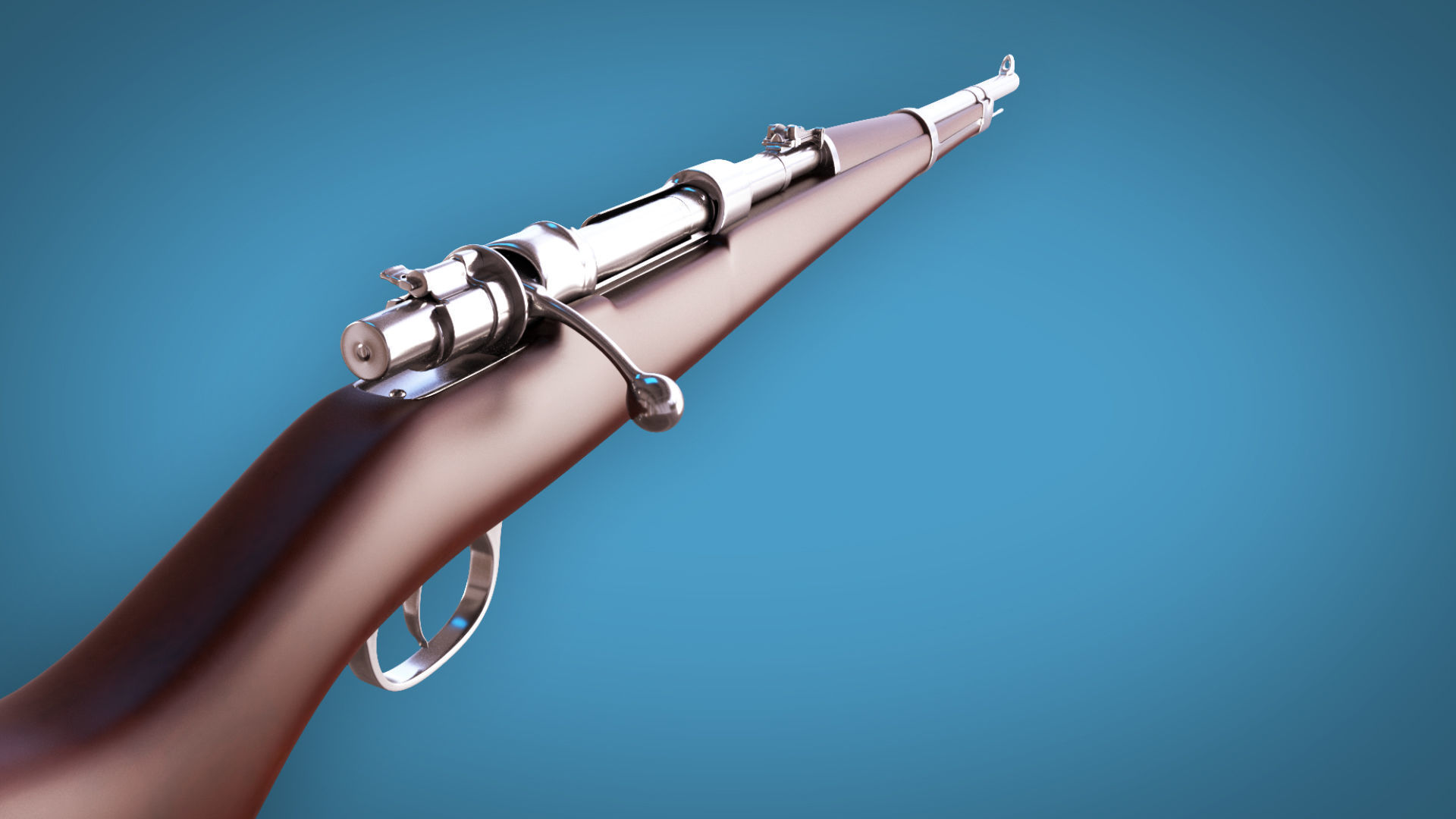 3D model Mauser Gewehr 98 Bolt Action Rifle LowPoly Firearm 3D Model VR ...