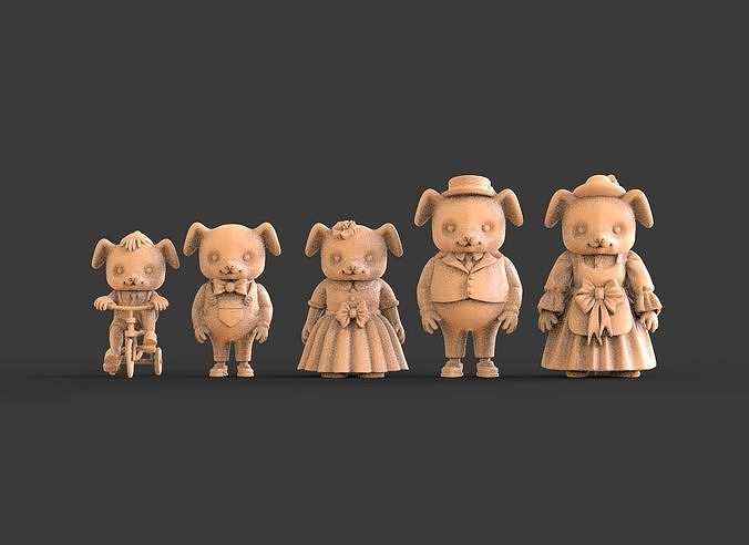 FAMILY DOGS 3D model 3D printable | CGTrader