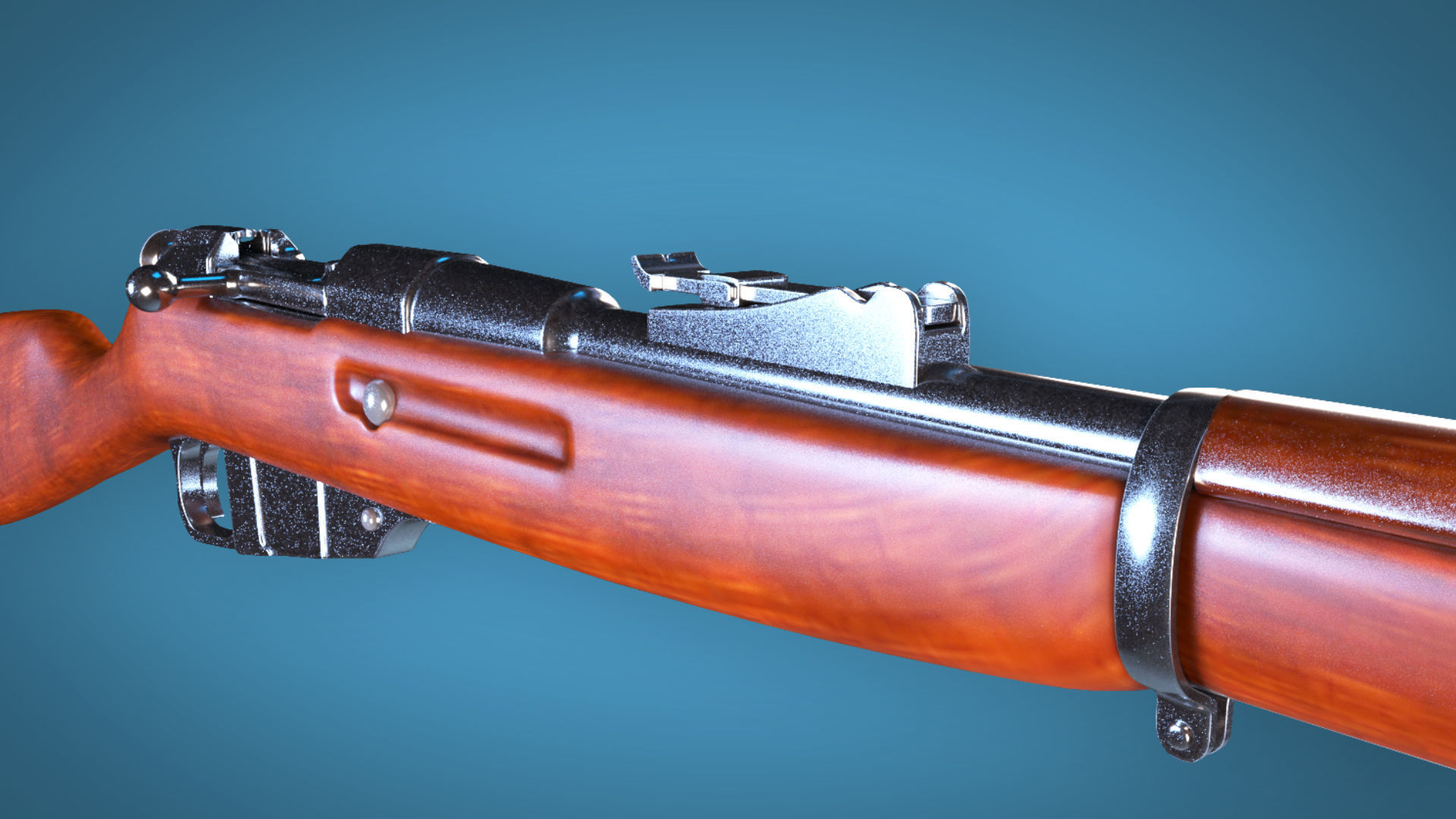 3D model Mosin Nagant Bolt Action Rifle LowPoly Firearm 3D Model VR ...