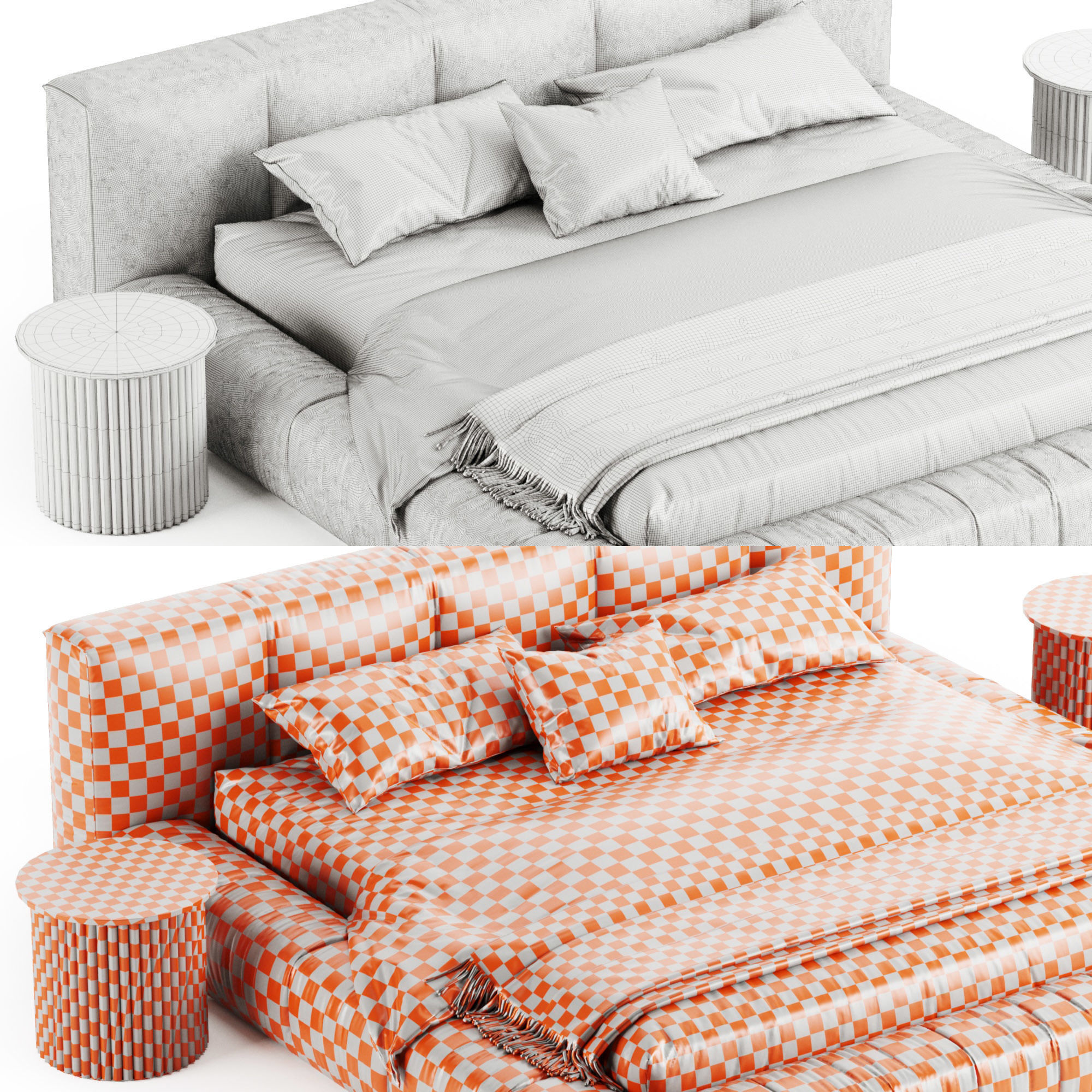 Letto Pixel Box Large Bed 3D model | CGTrader