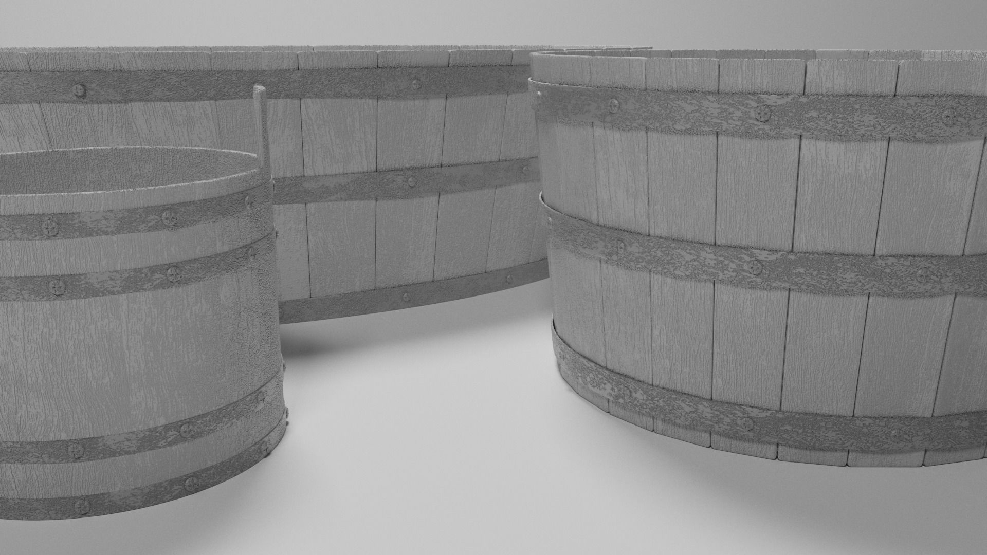 Medieval Tub Set 3D model | CGTrader