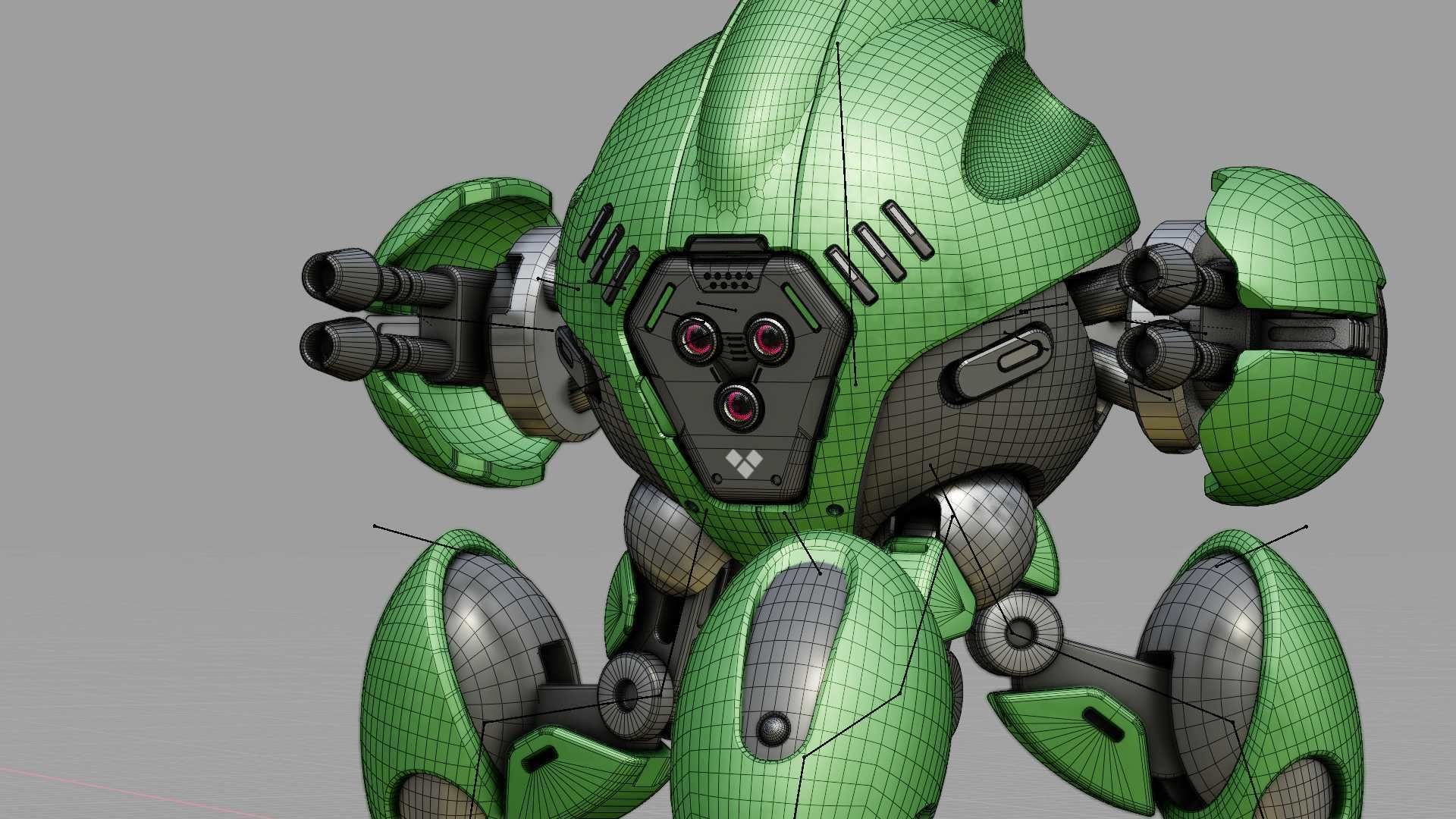 BATTLE DROID GREENGEM RIGGED 3D model rigged | CGTrader