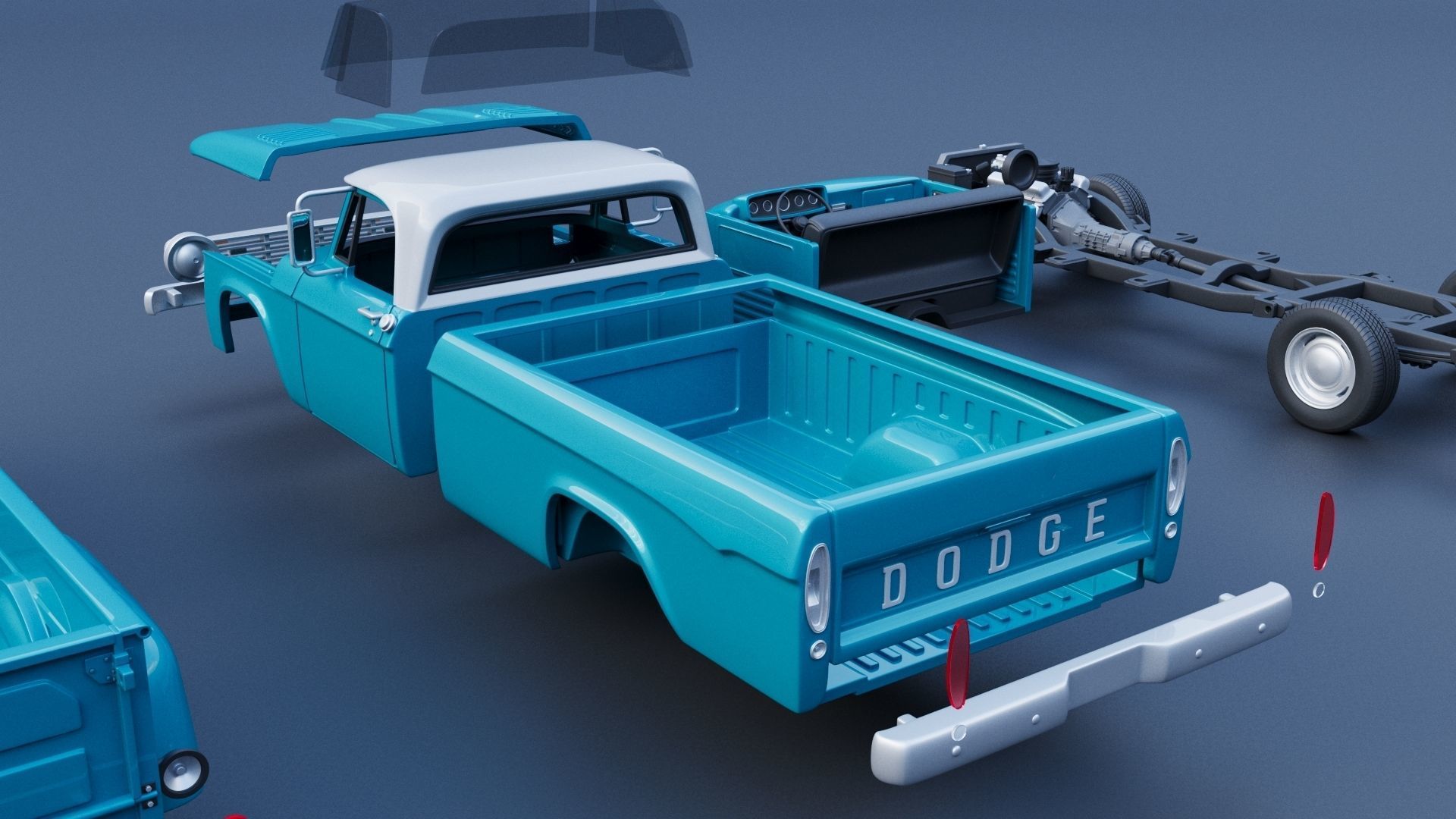 Dodge D100 1967 3D model 3D printable | CGTrader