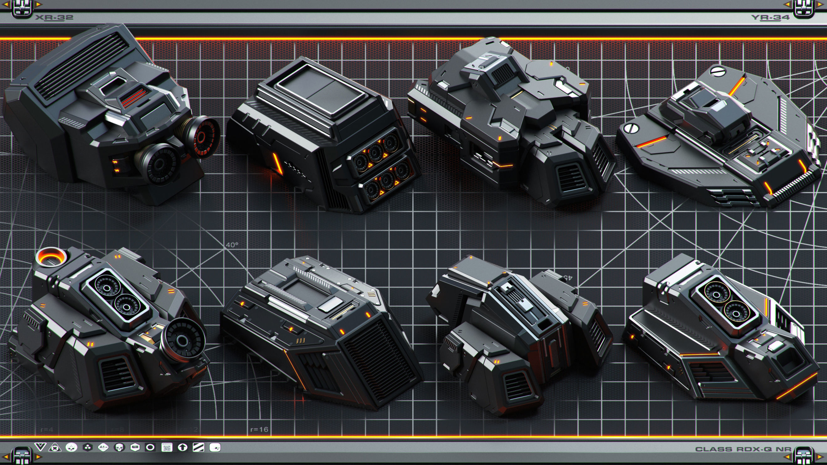 SPACESHIP Sci-Fi Hard Surface KITBASH 350 DETAILS 3D model | CGTrader