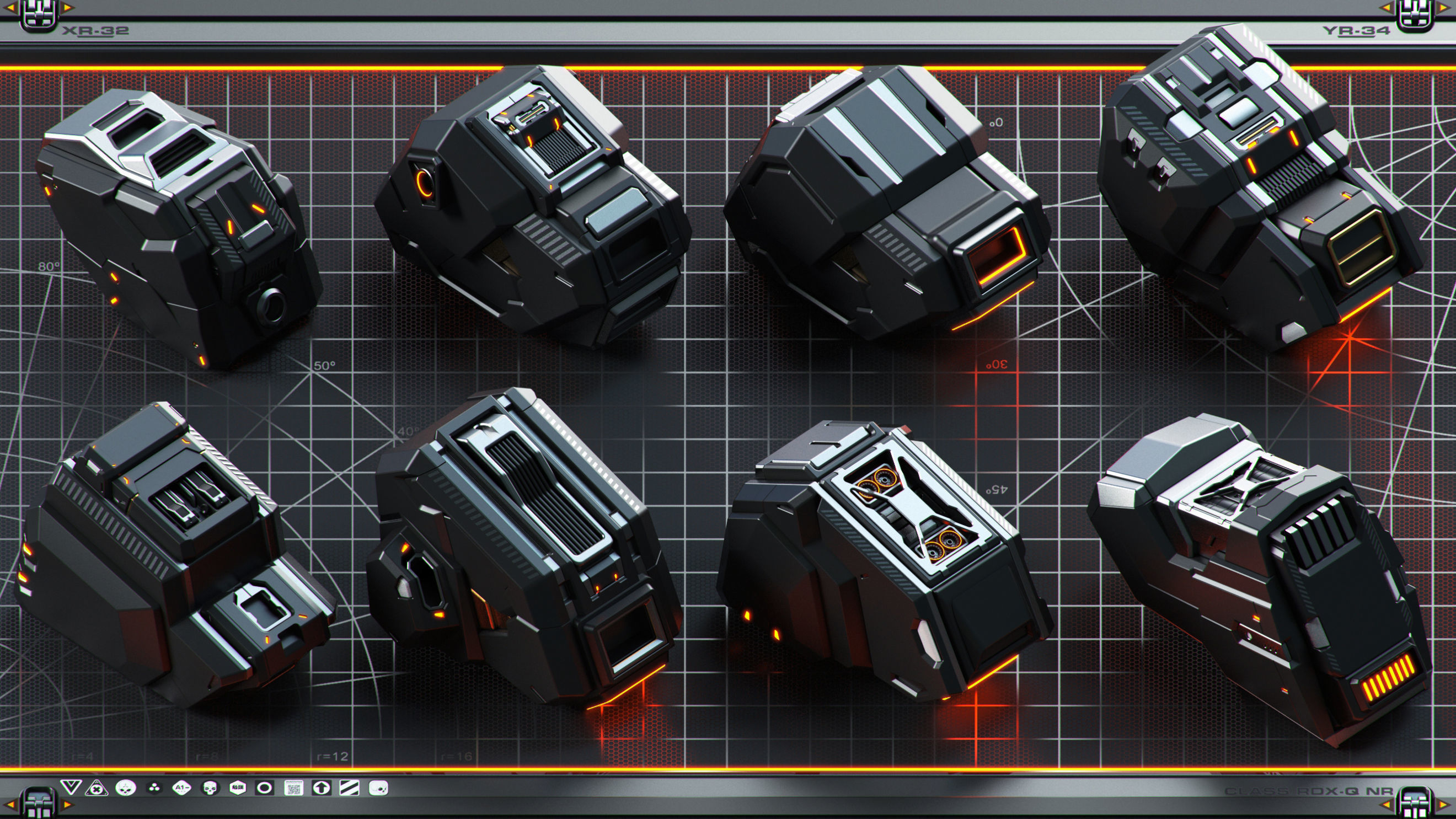 SPACESHIP Sci-Fi Hard Surface KITBASH 350 DETAILS 3D model | CGTrader