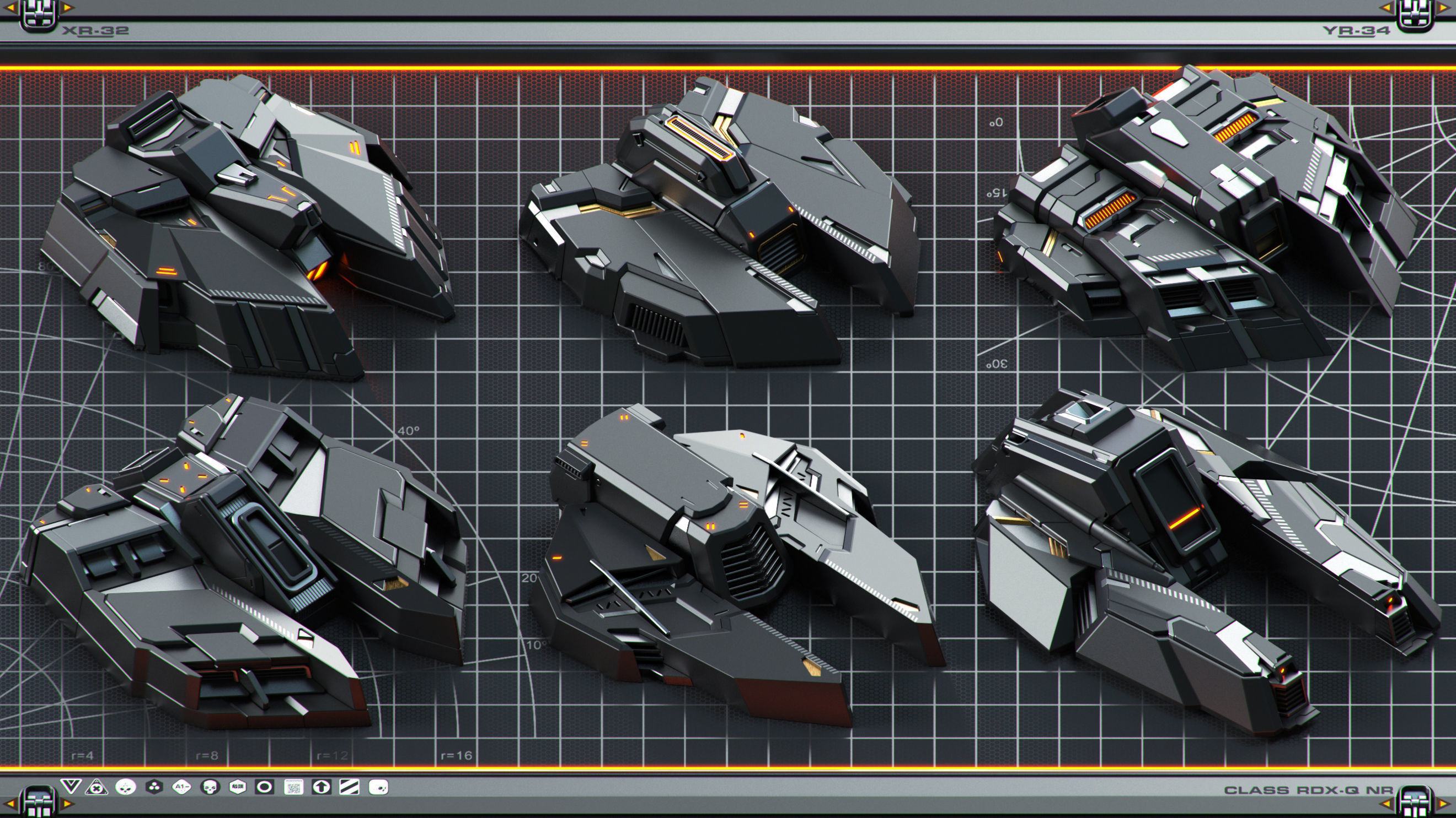 SPACESHIP Sci-Fi Hard Surface KITBASH 350 DETAILS 3D model | CGTrader