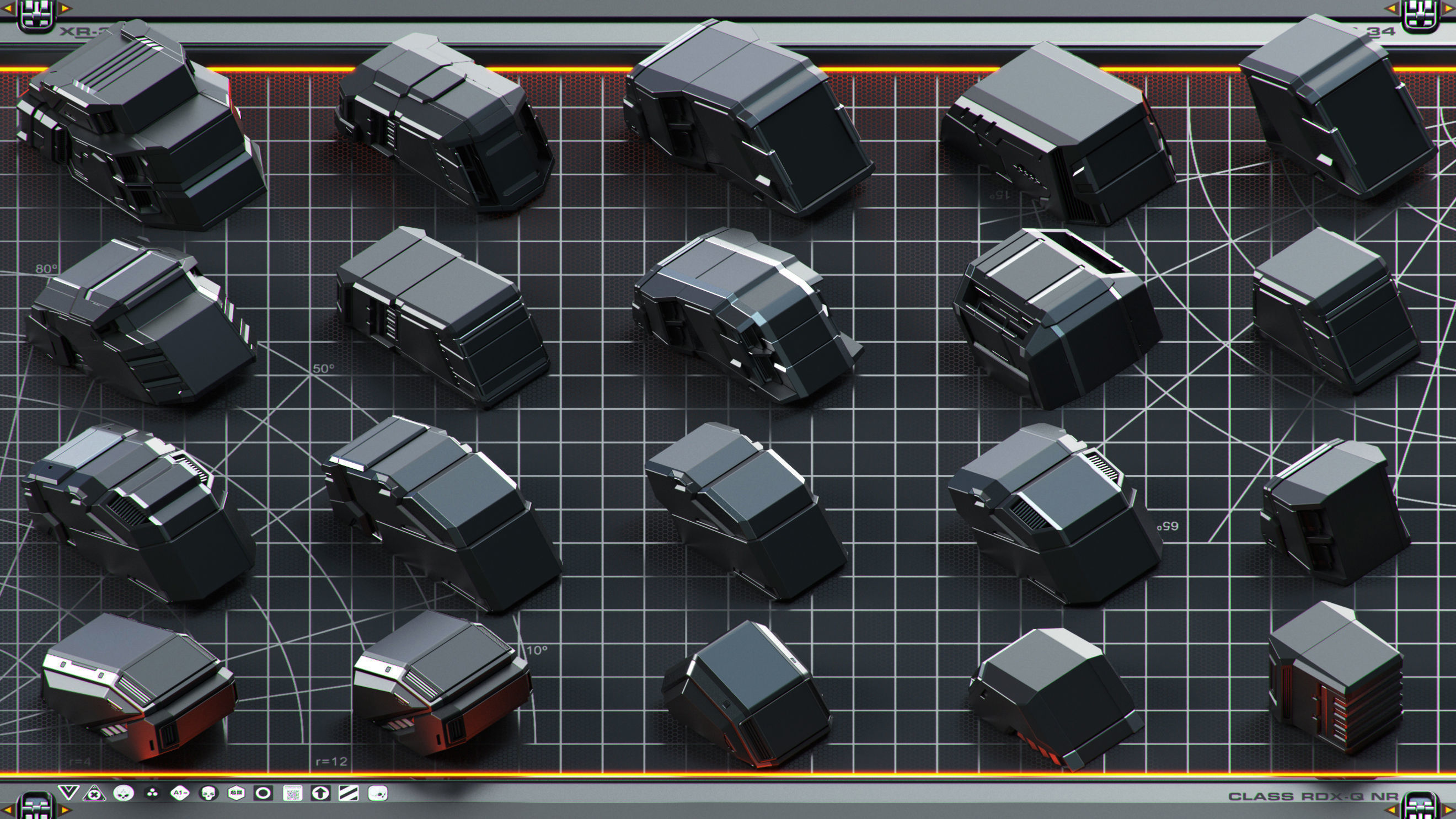 SPACESHIP Sci-Fi Hard Surface KITBASH 350 DETAILS 3D model | CGTrader