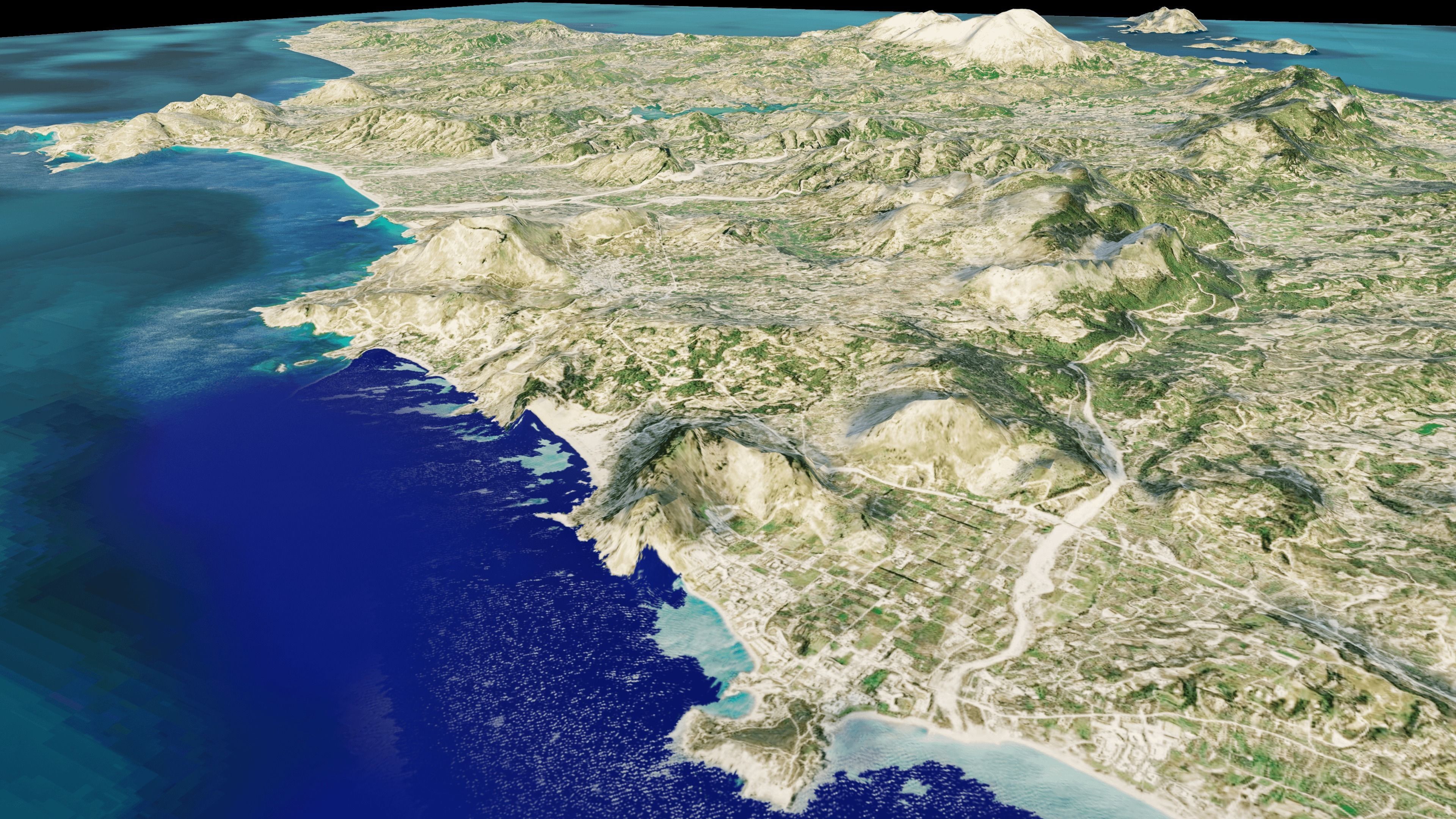 Rhodes Island full 3d model terrain 3D model | CGTrader