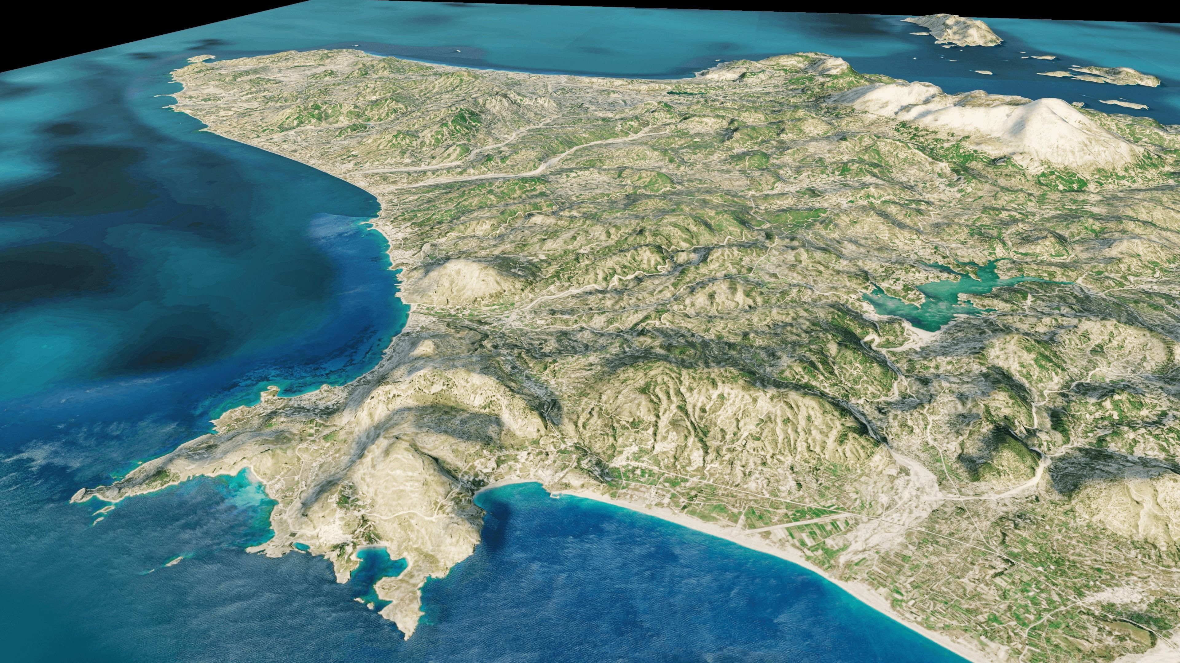 Rhodes Island full 3d model terrain 3D model | CGTrader