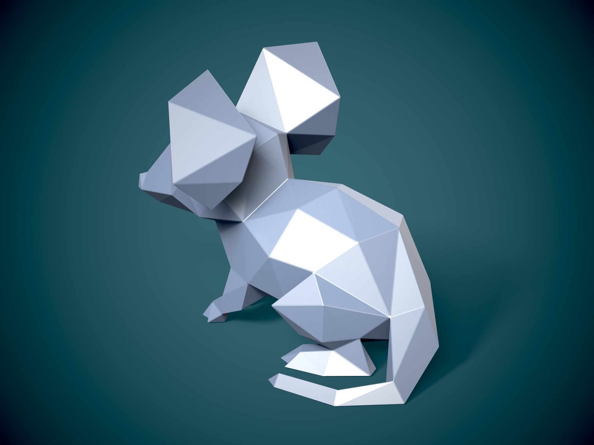 Low Poly style Mouse and Pepakura 3D model 3D printable | CGTrader