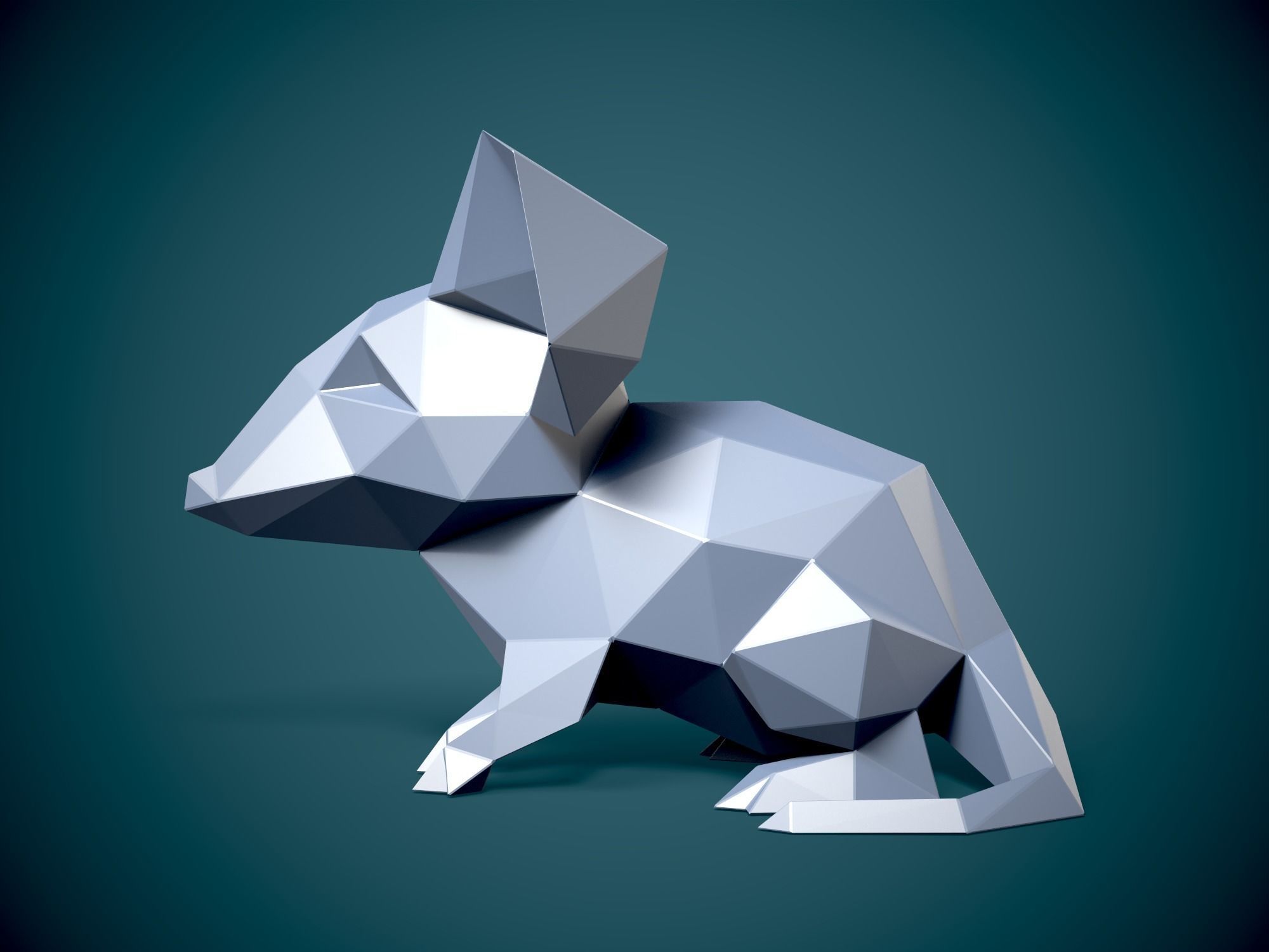 Low Poly style Mouse and Pepakura 3D model 3D printable | CGTrader
