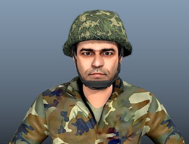 INDIAN ARMY CHARACTER 1 3D model rigged | CGTrader