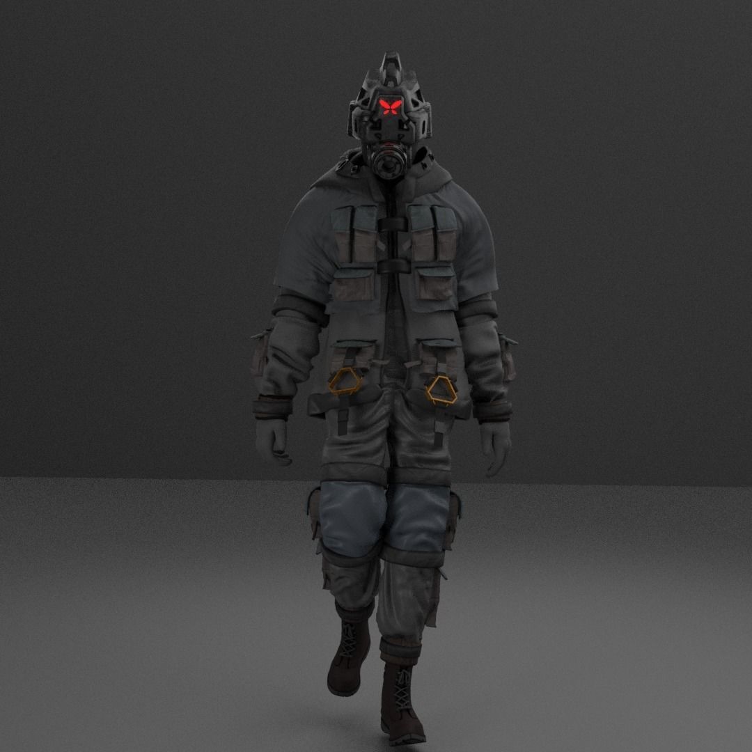 3D model Scifi Character - Cyberpunk Enforcer VR / AR / low-poly | CGTrader