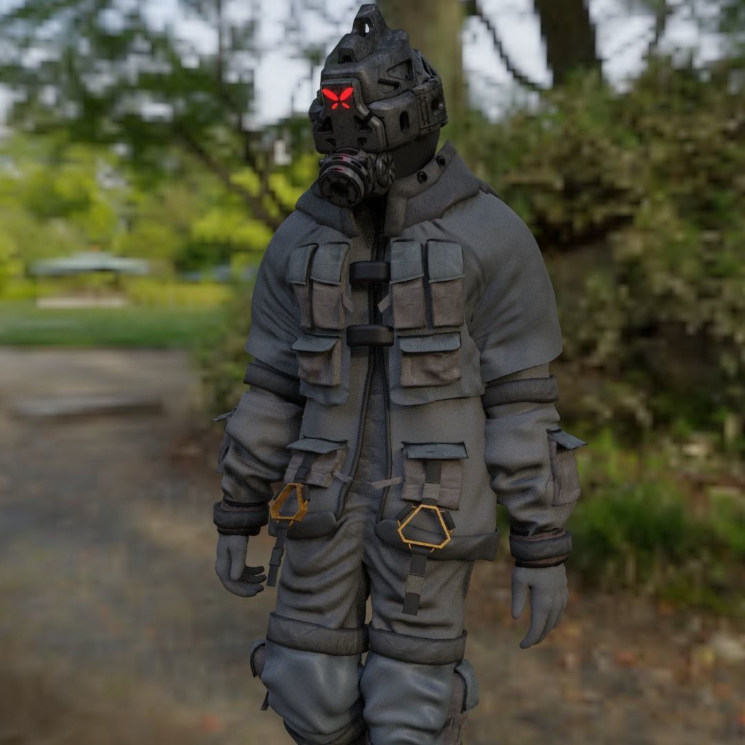 3D model Scifi Character - Cyberpunk Enforcer VR / AR / low-poly | CGTrader