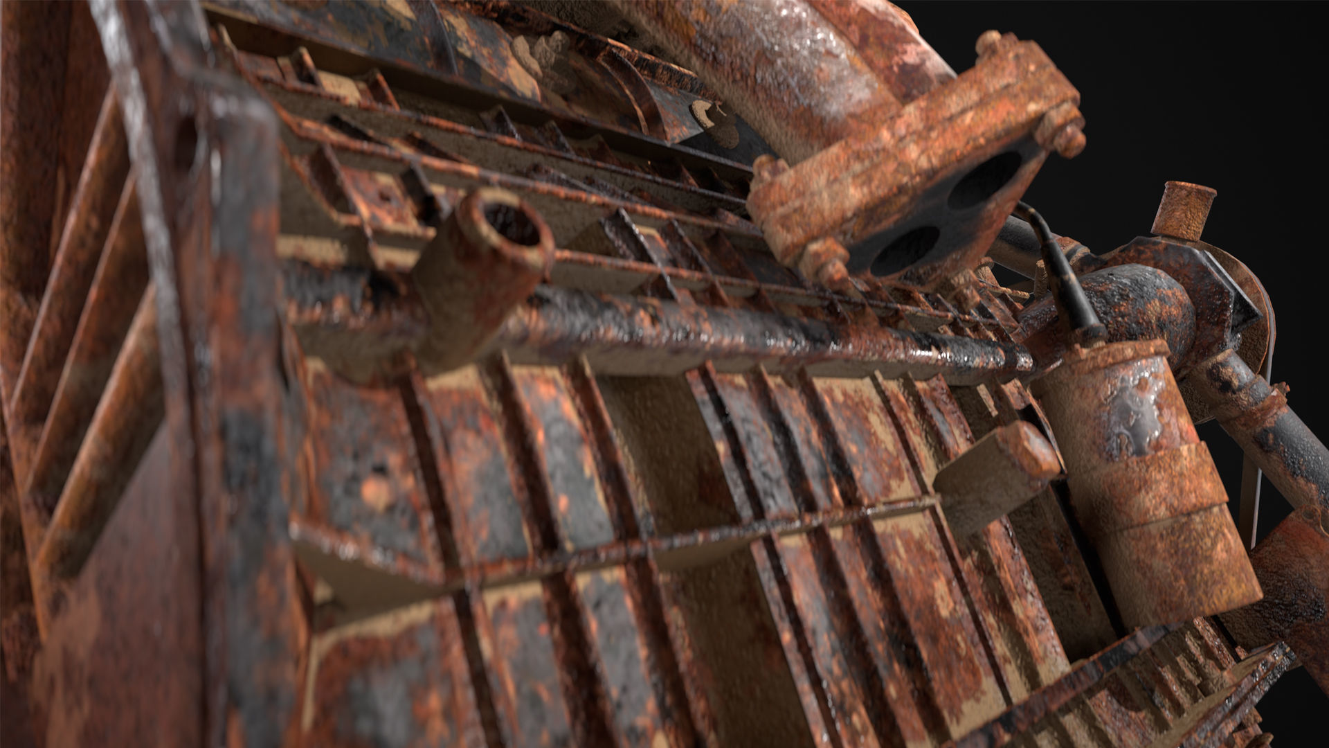 3D model Old car engine block rusted VR / AR / low-poly | CGTrader