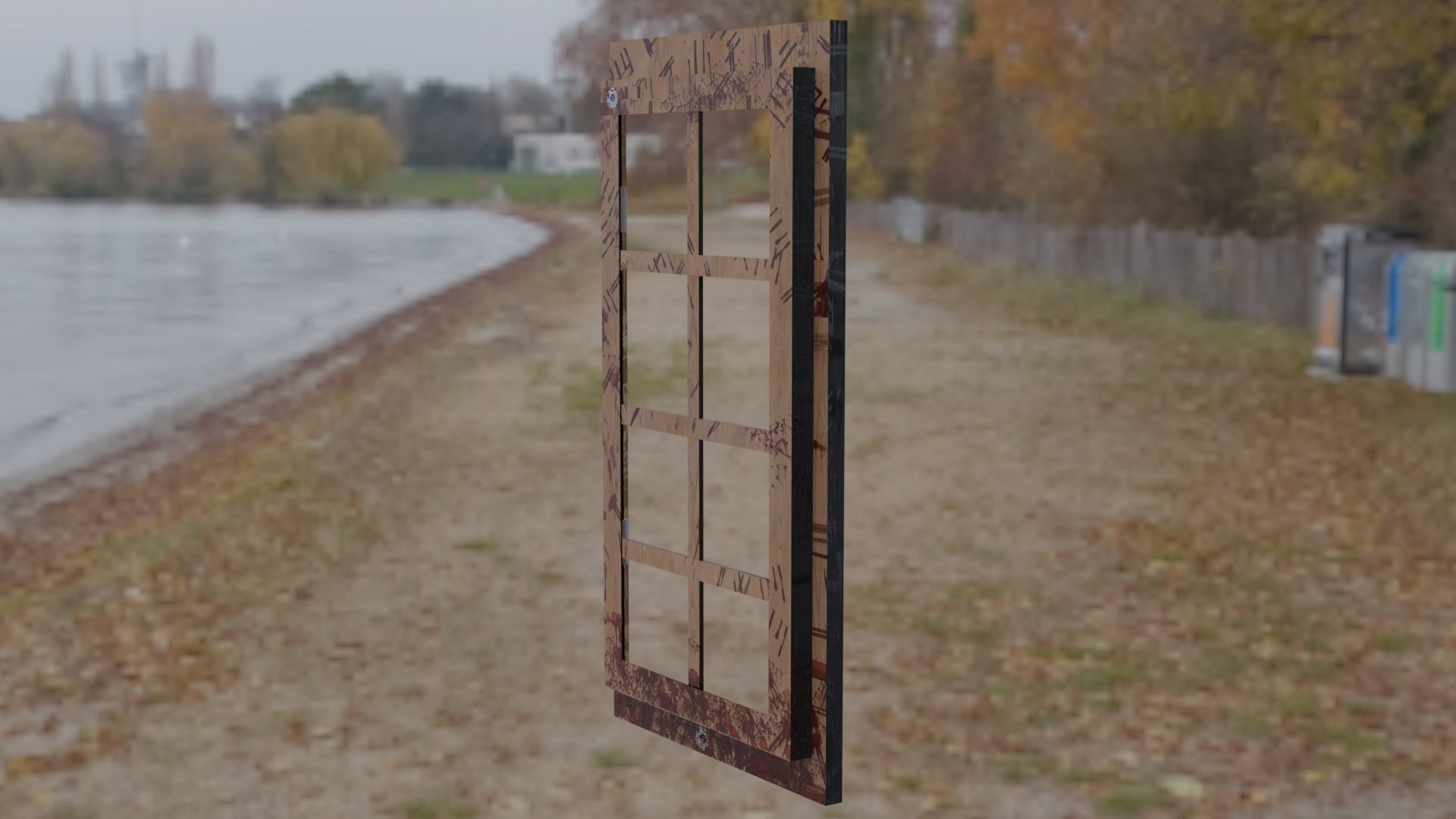 3D model Realistic Blood-Stained Gunshot Window 3D Model for Games VR ...