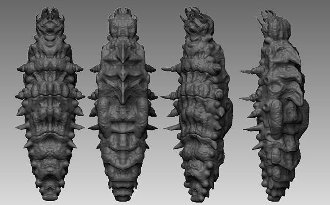 Alien Larva Highpoly Character 3D model | CGTrader