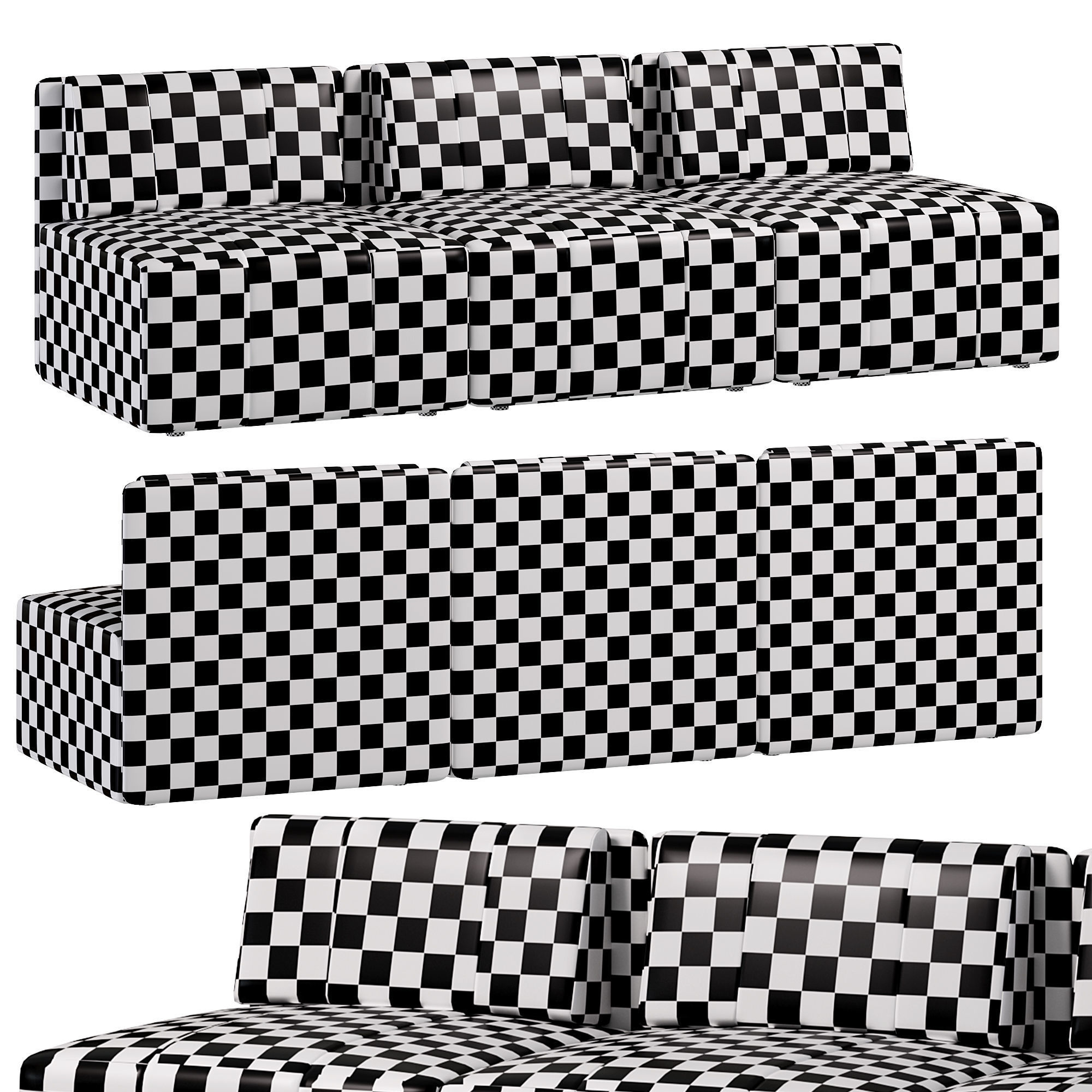 Block seat sofa by Edward Van Vliet 3D model | CGTrader