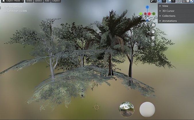 3D model trees cluster VR / AR / low-poly | CGTrader