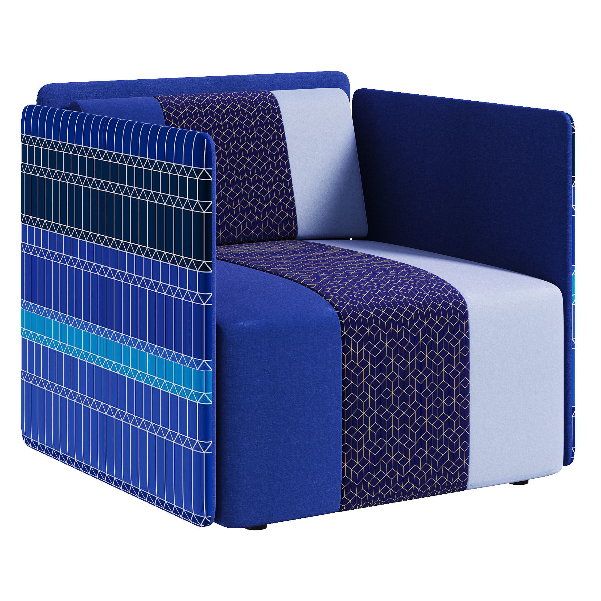 Block seat armchair 3D model | CGTrader