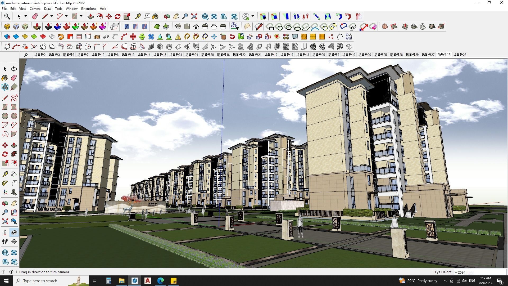 16 APARTMENT BUILDINGS AROUND LANDSCAPE 3D MODEL 3D model | CGTrader