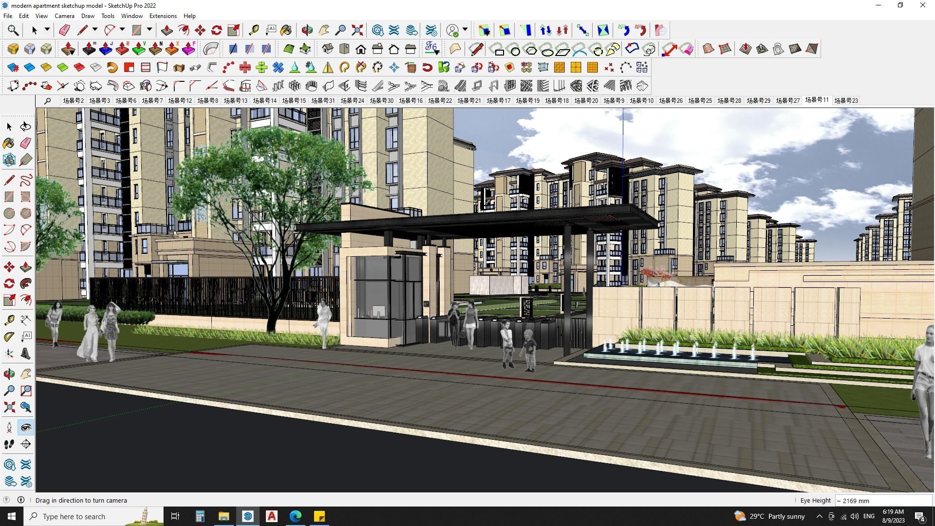 16 APARTMENT BUILDINGS AROUND LANDSCAPE 3D MODEL 3D model | CGTrader