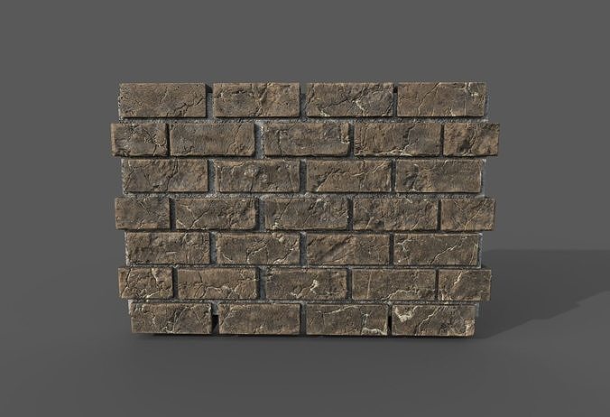 3D model Brick wall model with PBR texture VR / AR / low-poly | CGTrader