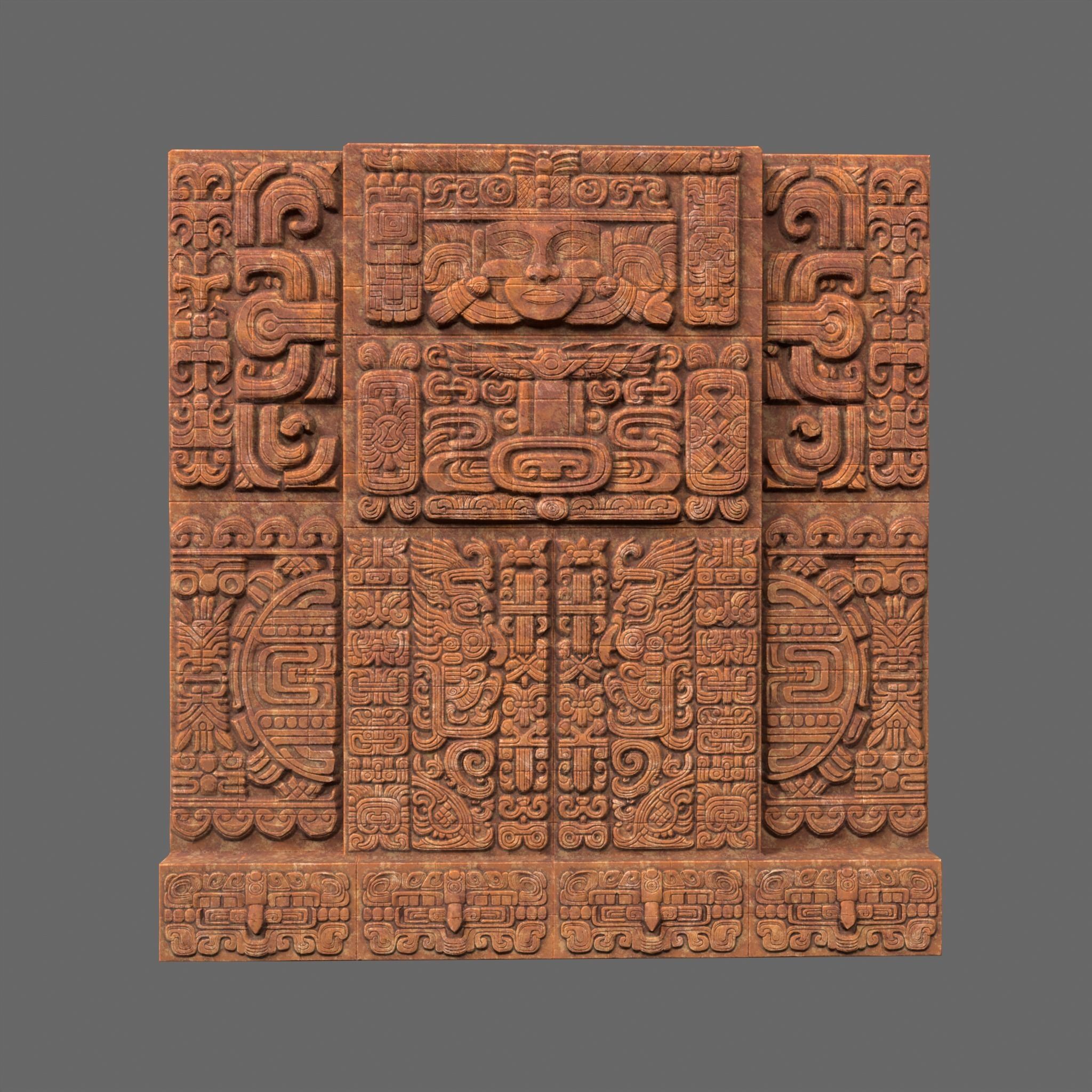 3D model Low poly Yellow Mayan Temple Walls 230809 VR / AR / low-poly ...