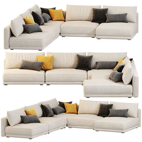 Blanche Katarina Corner Couch Sofa By Blanche 3D model | CGTrader
