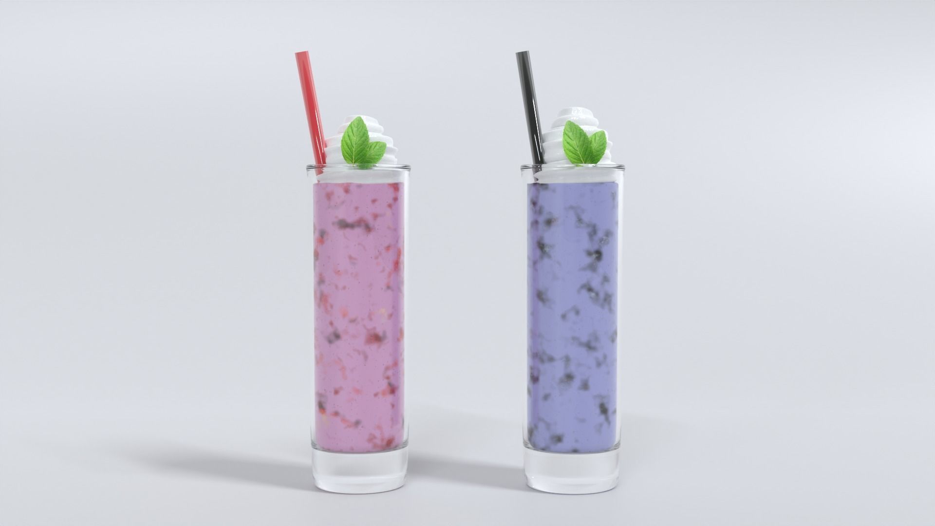 Two Glasses with Milkshake 3D model | CGTrader