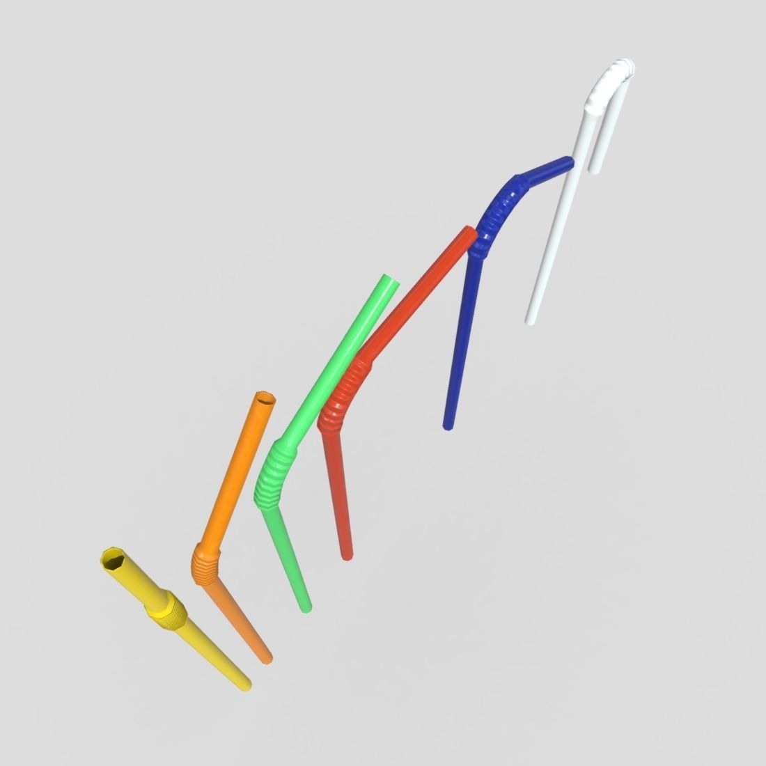 3D model Drinking Straw Pack VR / AR / low-poly | CGTrader