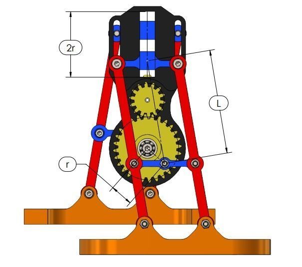 Walking Crank Mechanism 3D model 3D printable | CGTrader