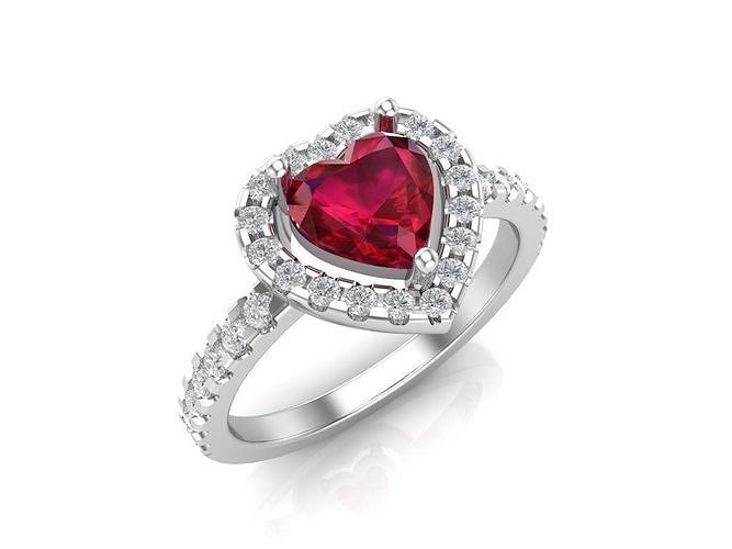 Engagement rings hearts 3D model 3D printable | CGTrader