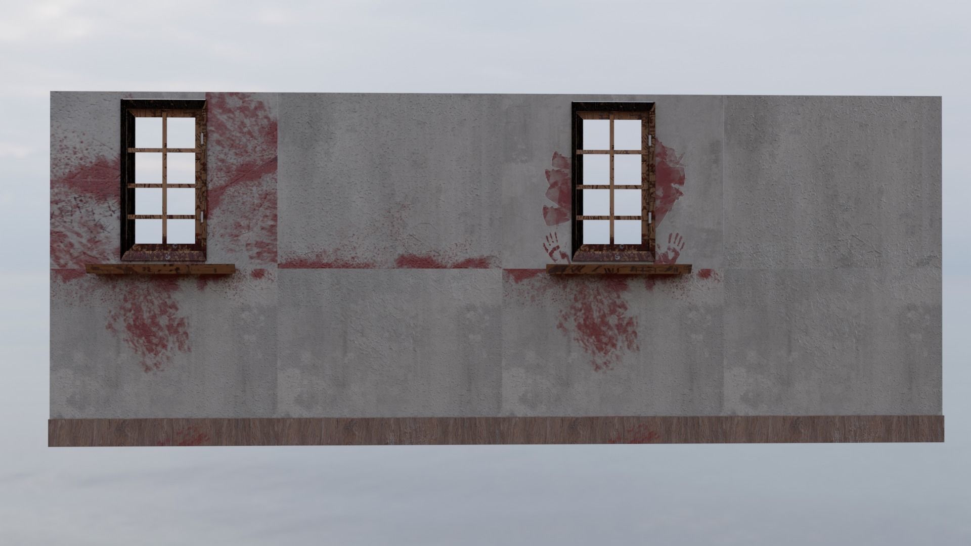 Ancient Shadows Collection Stone Wall with blood and wood 3D model ...