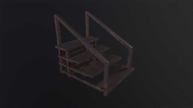 3D model Small Metal Staircase 3D Model VR / AR / low-poly | CGTrader