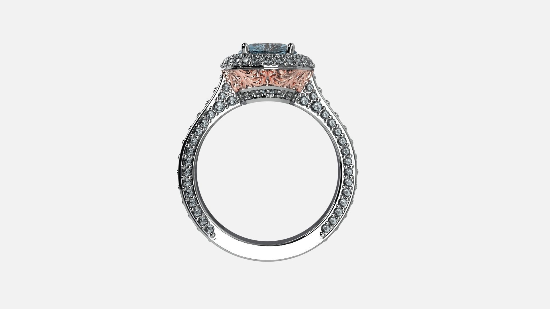 Olivia Jewelry Diamond Ring stl 3D print model 3D print model 3D model ...