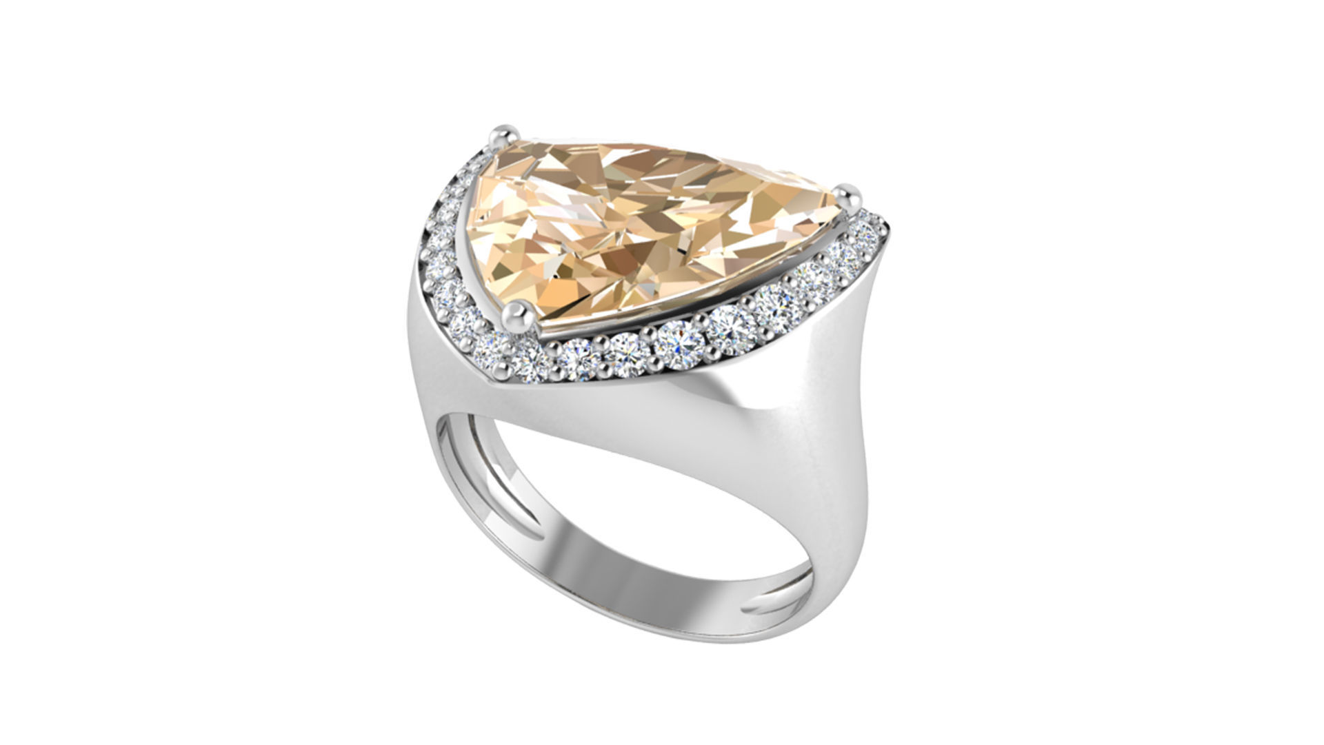 Charlotte Jewelry Diamond Ring stl 3D print model 3D print model 3D ...