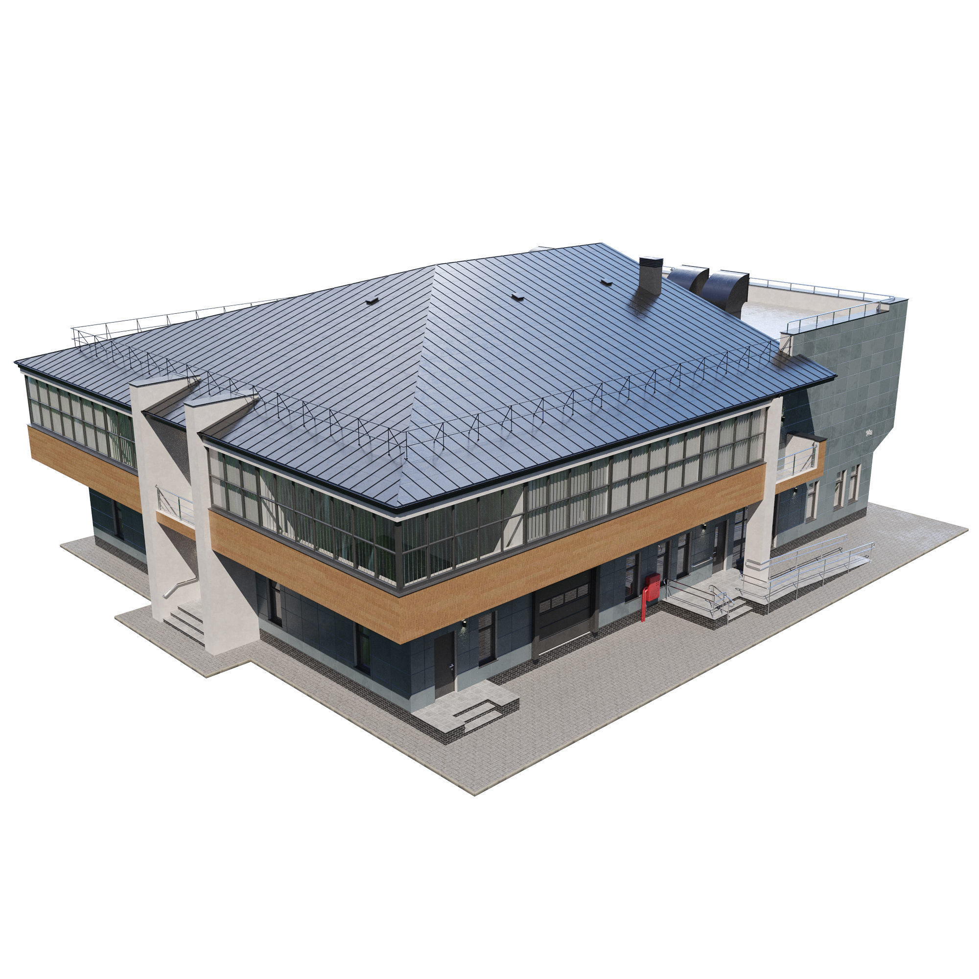 Administration building V1 3D model | CGTrader