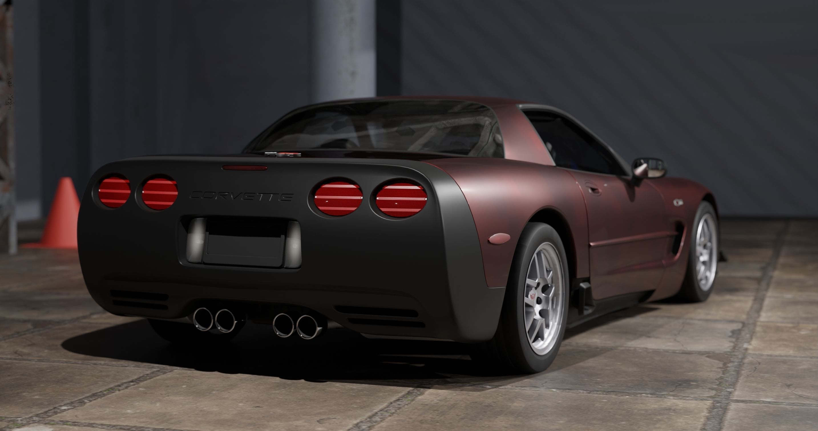 Realistic Corvette C5 3D model | CGTrader