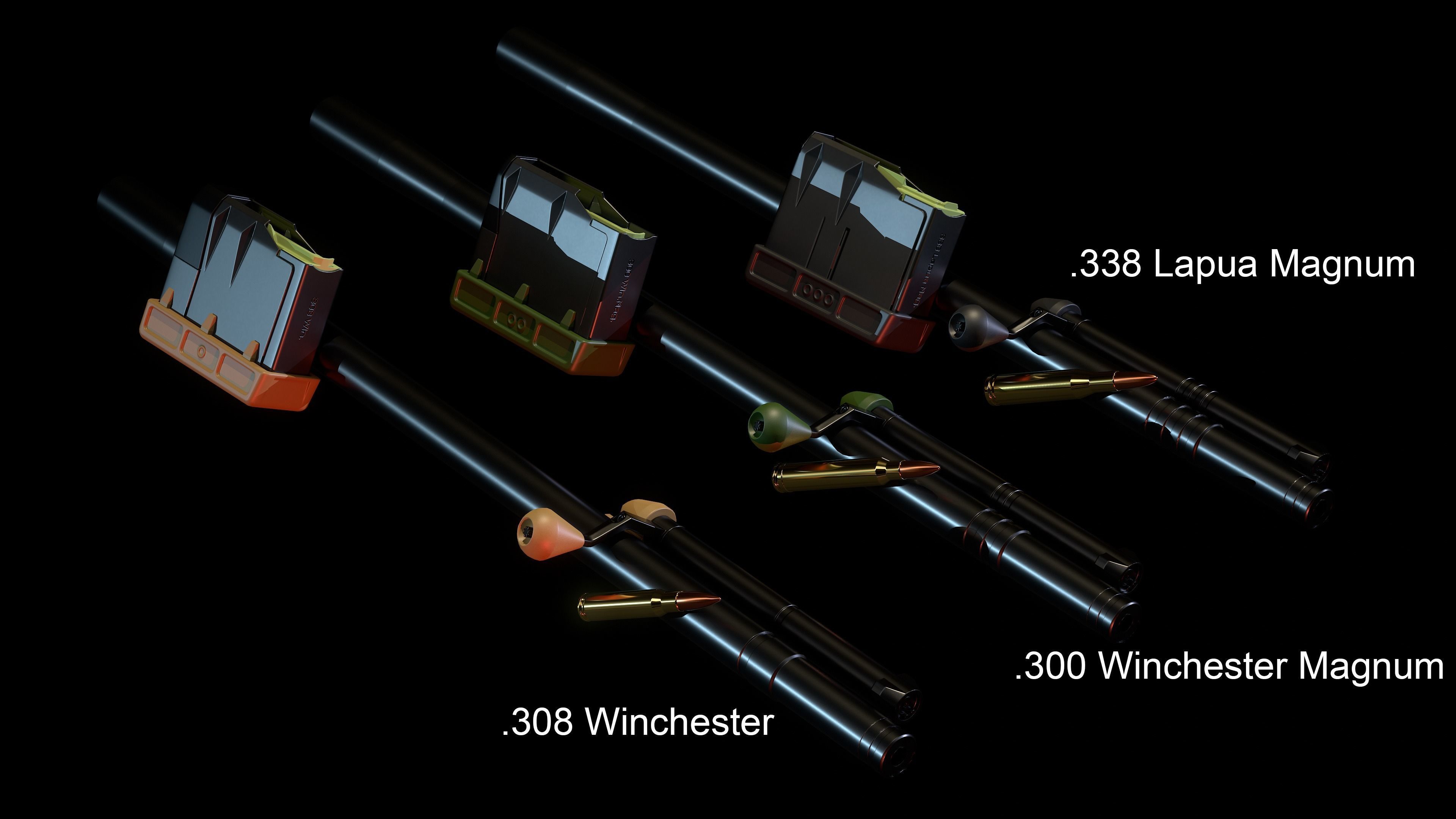 3D model Multi Caliber Sniper Rifle VR / AR / low-poly | CGTrader