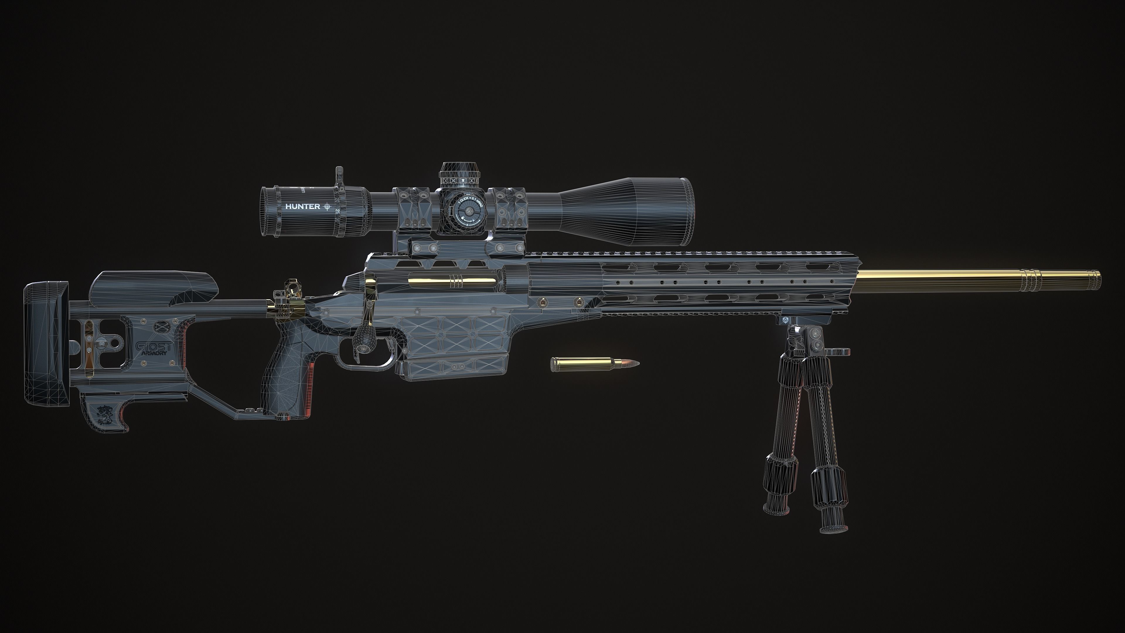 3D model Multi Caliber Sniper Rifle VR / AR / low-poly | CGTrader